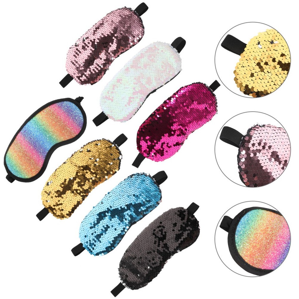 7pcs Shiny Sequin Eye Patches Sleeping Eye Masks Creative Blindfolds ...