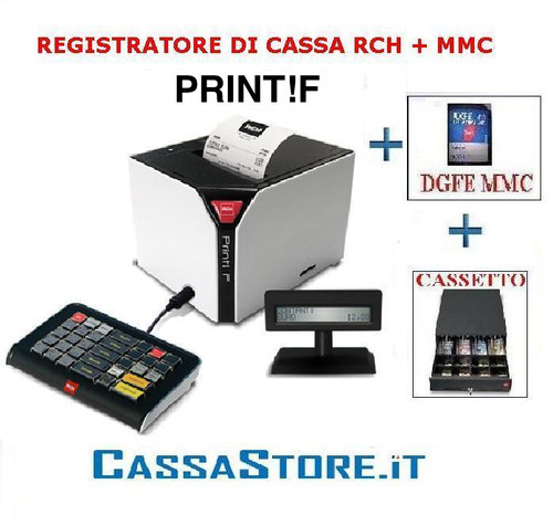 REGISTRATORE DI CASSA/STAMPANTE FISCALE RCH PRINT F + TASTIERA + DGFE ...