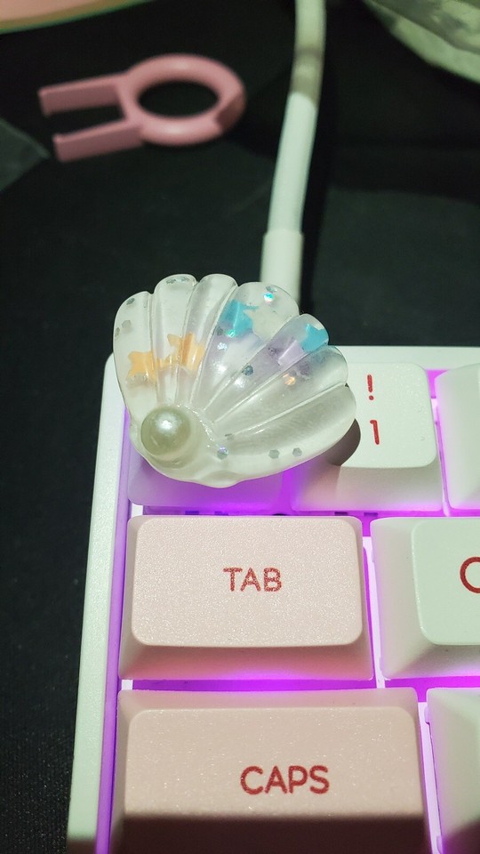 White Cute Seashell Keycap Esc Key Mechanical Keyboard | eBay