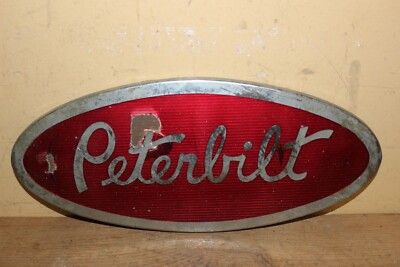 Rare Large 12" Vintage Peterbilt Semi Truck Metal Hood Emblem Ornament ...