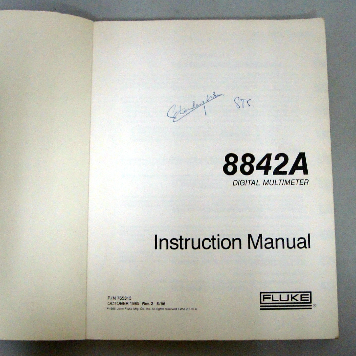 Fluke 8842A Digital Multimeter Instruction Manual (P/N 765313) | eBay