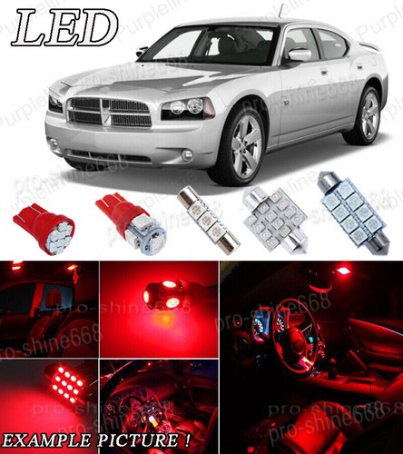 11pcs Red LED Interior Lights Package KIT Bulbs For 2006-2010 Dodge ...