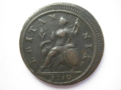1719 George I Halfpenny F off centre strike | eBay