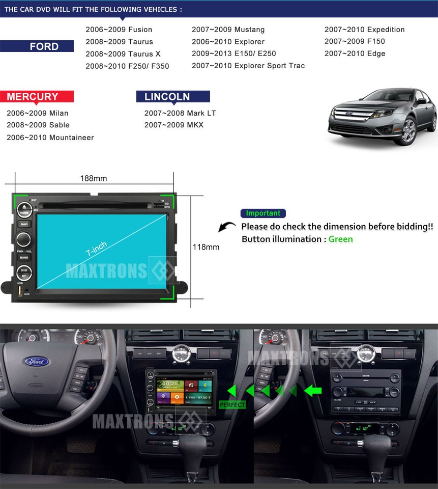 Car DVD Player GPS Navi Stereo Radio For Ford F150 Explorer Mustang ...