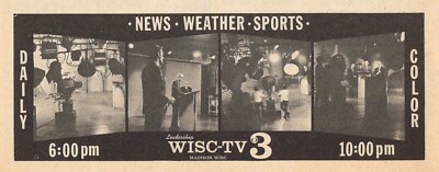 1971 WISC TV NEWS AD / MADISON,WISCONSIN NEWS REPORTERS / WEATHER ...