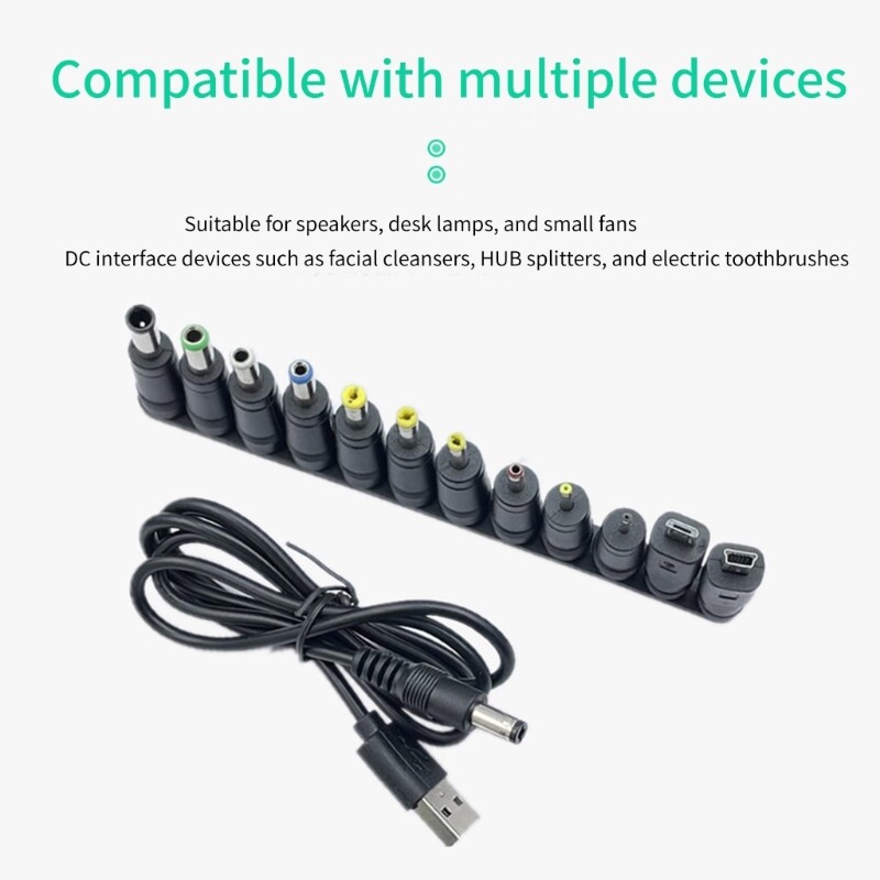 5V USB to DC5521 Power Cable Cord Support Charging Includes 12 ...