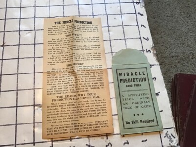 vintage magic trick: early THE MIRCLE PREDICTION envelope ...