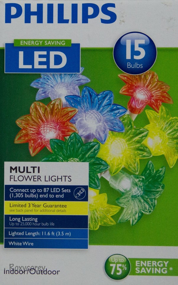 Philips Energy Saving LED 15 Bulbs Multi Colored Flower Lights Indoor ...