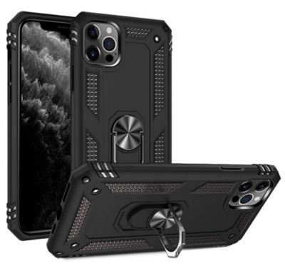 For iPhone 12 Pro Max, 12 Pro, Mini Case Kickstand Ring Cover Black ...