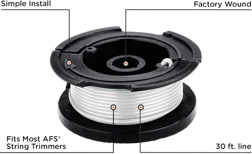 Black+Decker Trimmer Line Replacement Spool, Autofeed 30 Ft, 0.065-Inch ...