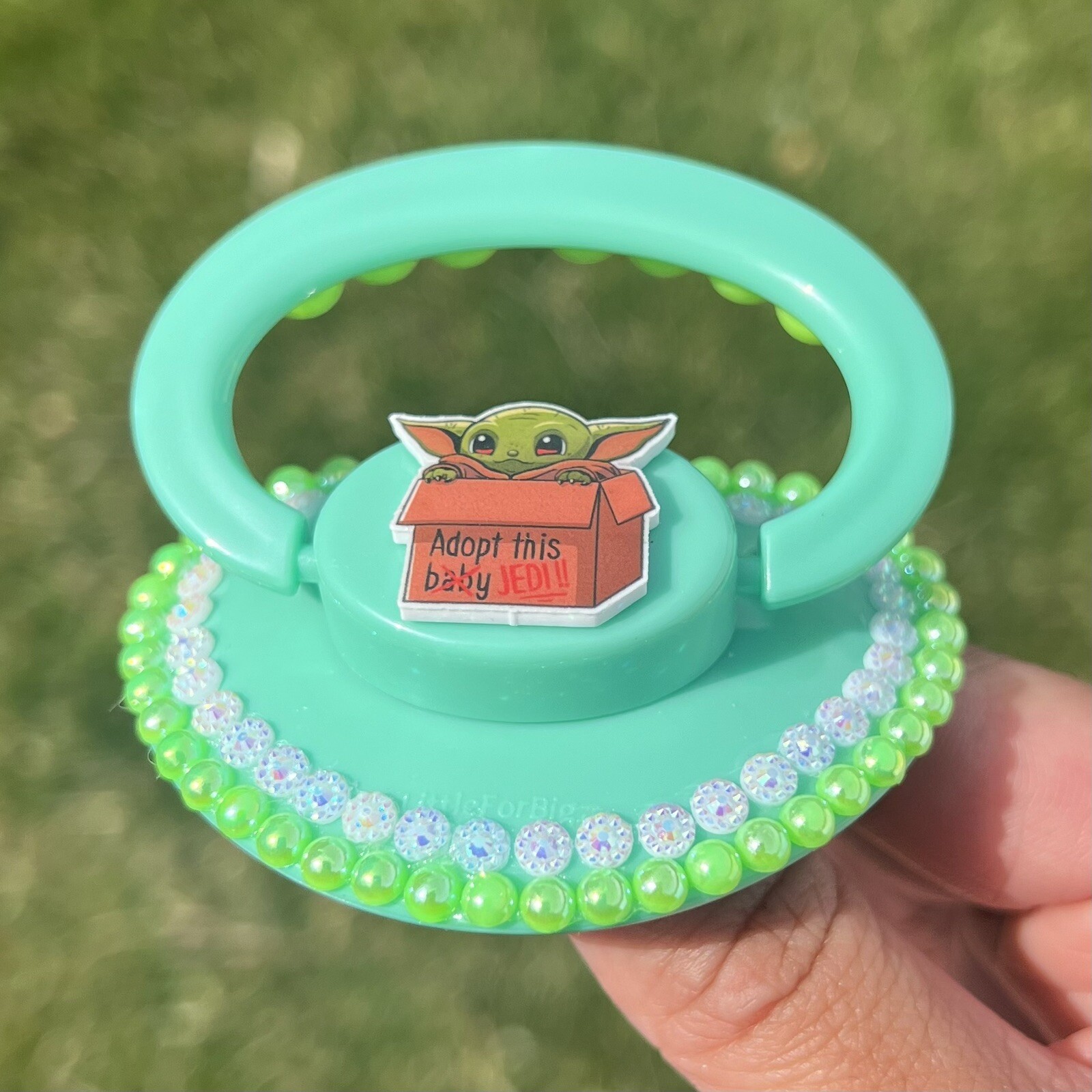 Lil Jedi Star Wars Baby Yoda CUSTOM Adult Size Pacifier LITTLE SPACE ...