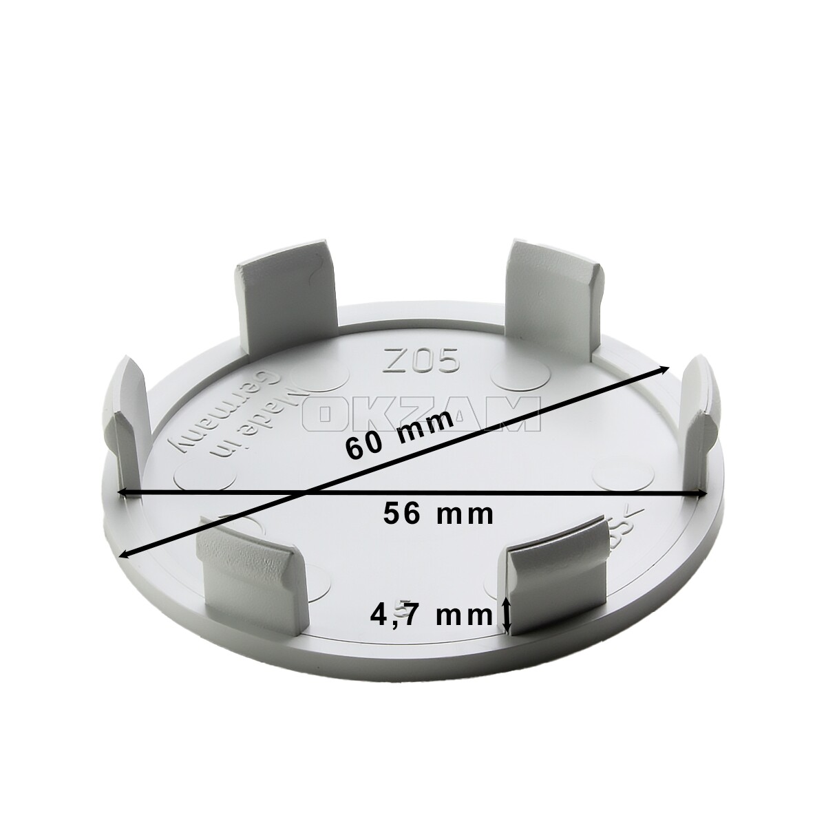 4x Radnabenkappe Nabendeckel Felgendeckel ø 60mm Grau für AUDI A1 A2 A3 ...