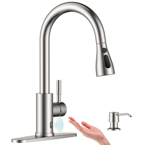 Touchless Kitchen Faucet with Pull-Down Sprayer, Kitchen Sink Faucet ...