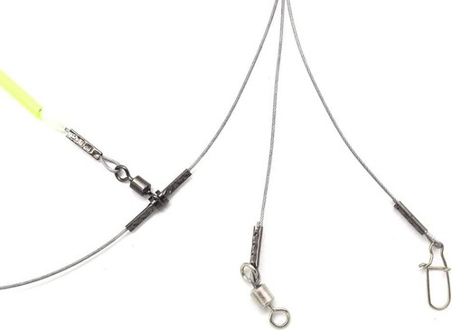 High-Strength 49 Strands Steel Fishing Wire Leader Rigs Hook Size 18 ...