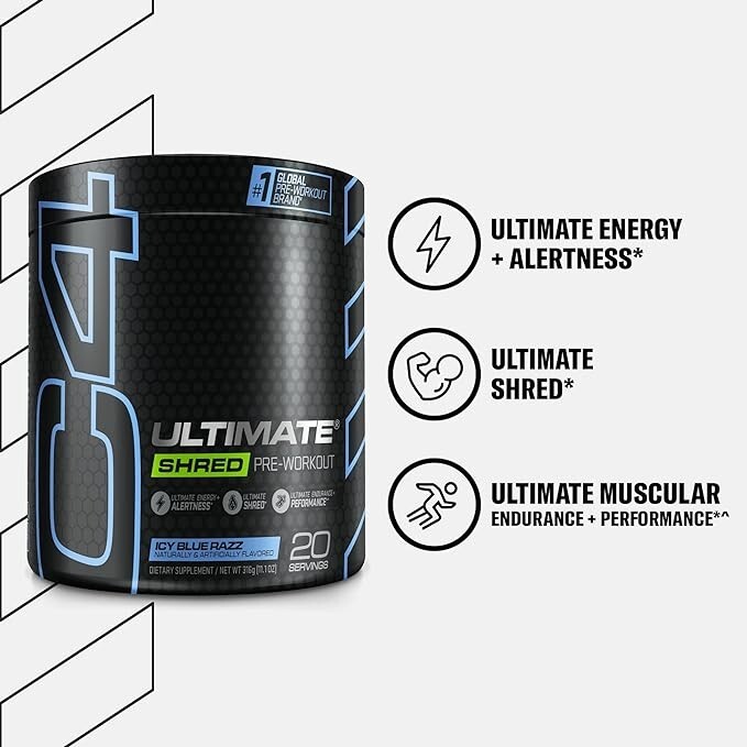 CELLUCOR C4 Ultimate ICY BLUE RAZZ Pre-Workout 24 Servings - MAR 2026 ...