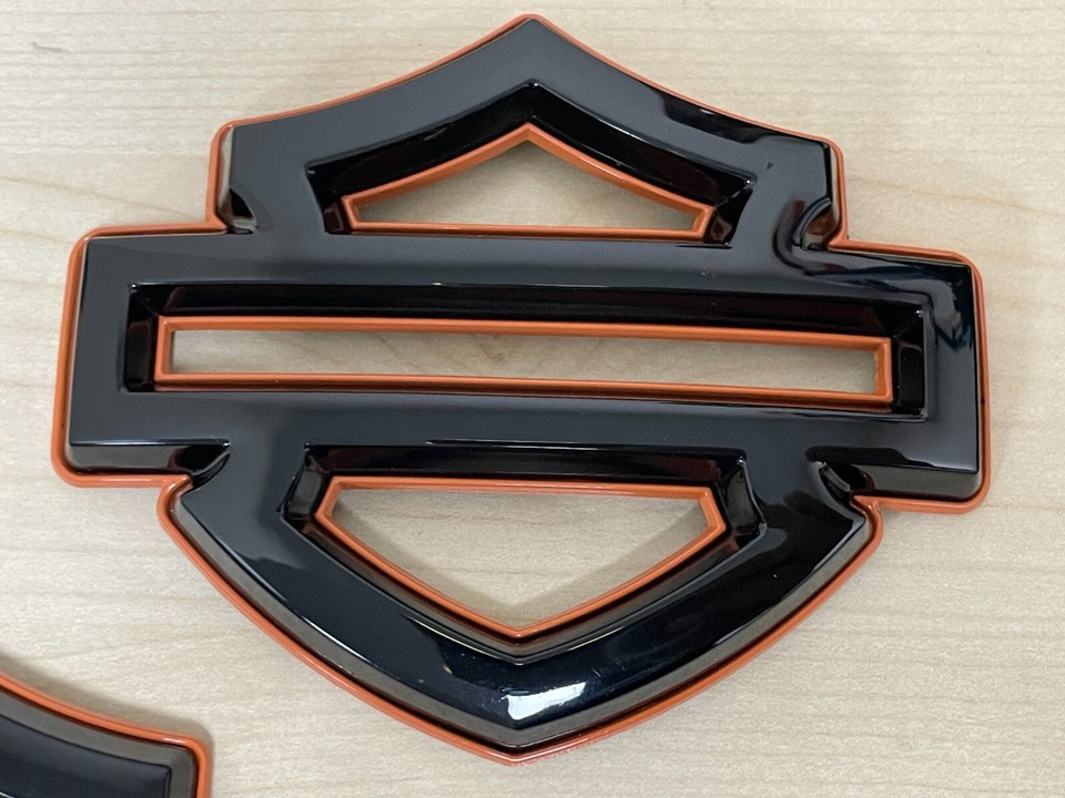 Harley Davidson CVO Emblems, Orange & Black Metal sized for Gas Tank ...