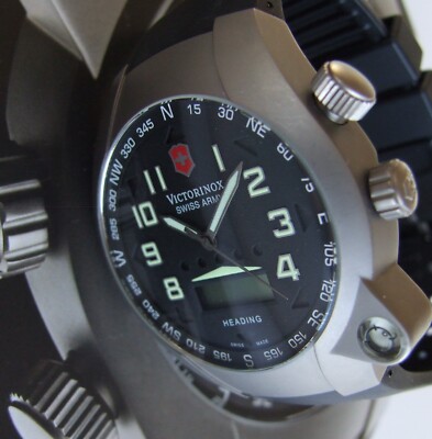 ULTRA RARE SWISS ARMY Men ST5000 LED Digital Compass TITANIUM Watch w ...