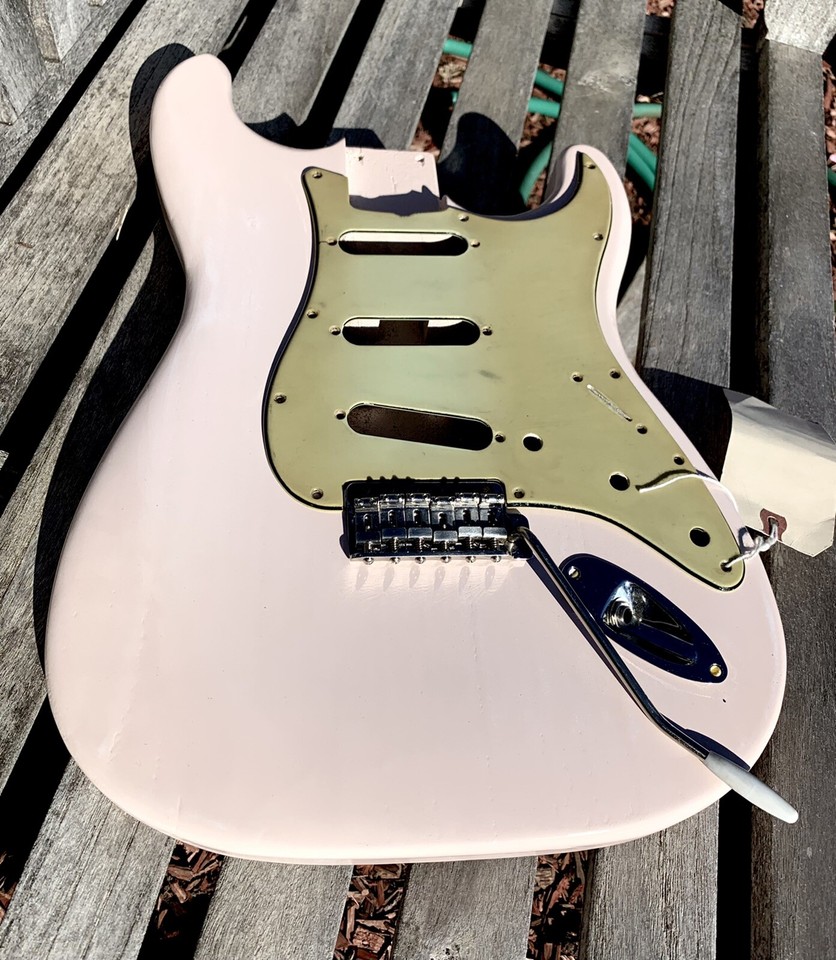 STRAT BODY AGED SHELL PINK patina Nitro finish ORDER YOURS HERE ...