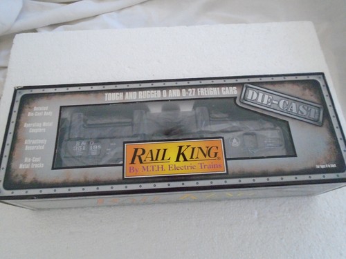 NIB RAIL KING BY MTH "O" 027 DIE-CAST B&O GONDOLA W/ COVER | eBay