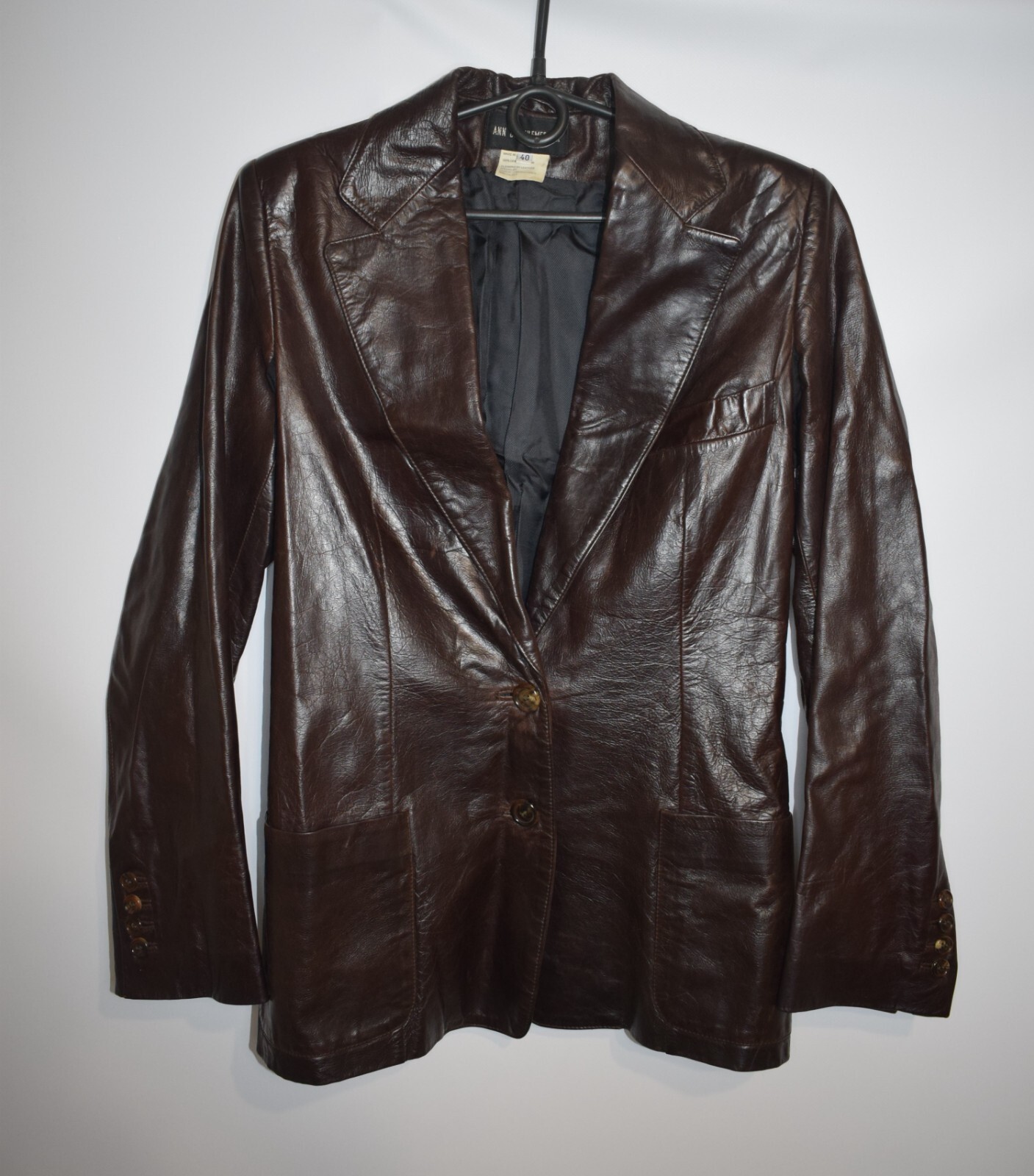 ANN DEMEULEMEESTER Early 2000s Dark Burgundy Leather … - Gem