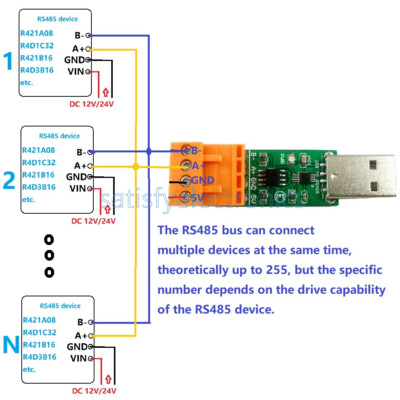 USB to RS485 Bus Converter Module MAX485 CH340 SP485 for Modbus Relay ...