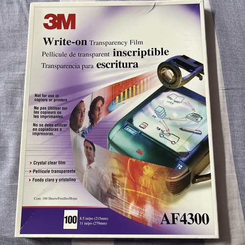 3M Write-On Transparency Film Sheets 8.5" x 11" AF4300 100 Sheets | eBay