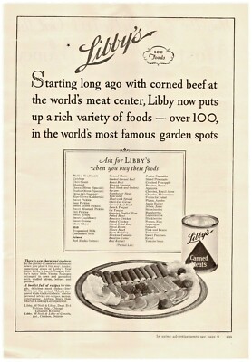 1927 Libby's Canned Meats Vintage Print Ad Starting Long Ago With ...