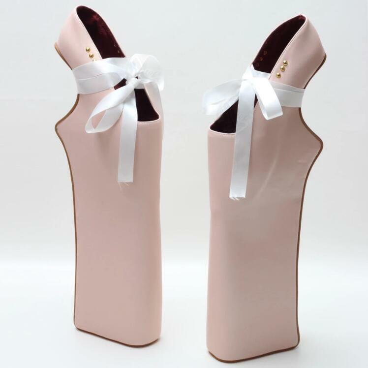 Womens Chic Lace Up Pink Ballet Heelless Shoes Party Club Pony Hoof ...