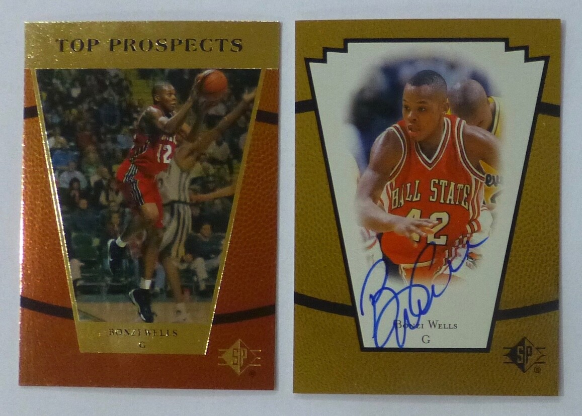 1998 Upper Deck SP Bonzi Wells Auto Card #BW + Top Prospects Card # 51 ...