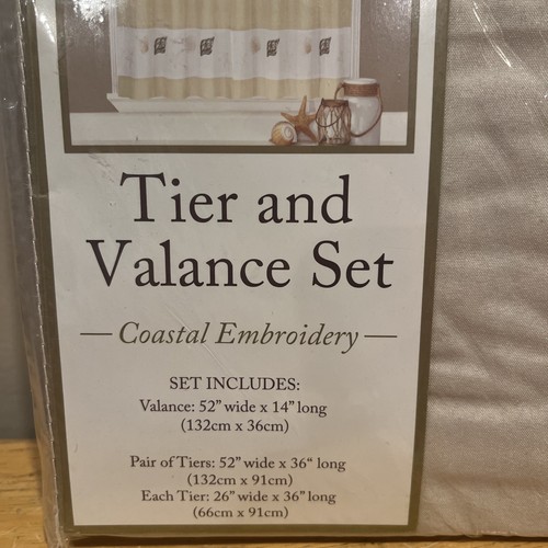 Ellery Homestyles 36 inch Tiers Valance Curtain Set Embroidered ...