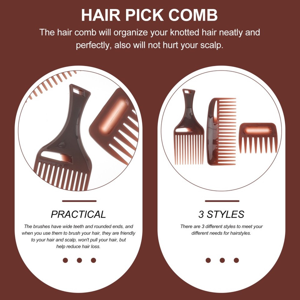3pcs Hairstyling Comb Hair Salon Combs Wide Tooth Combs Hairdressing ...