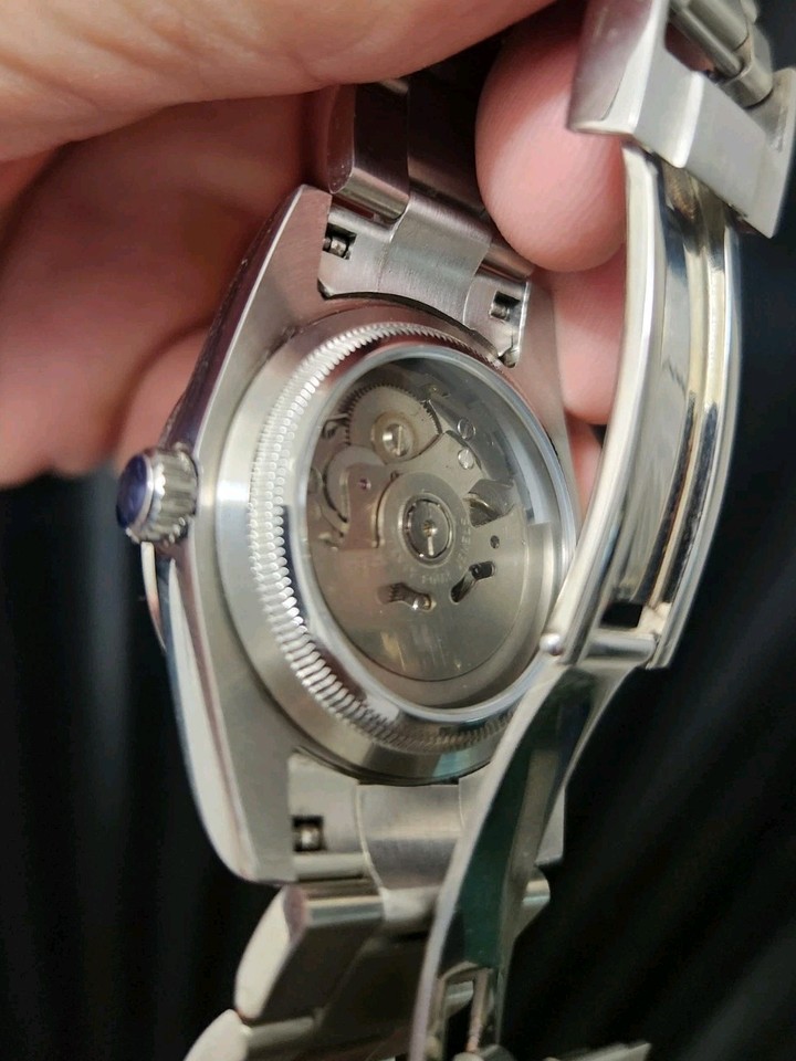 Custom GS Mod Watch Silver 36mm Explorer Case NH35 Exhibition Back | eBay