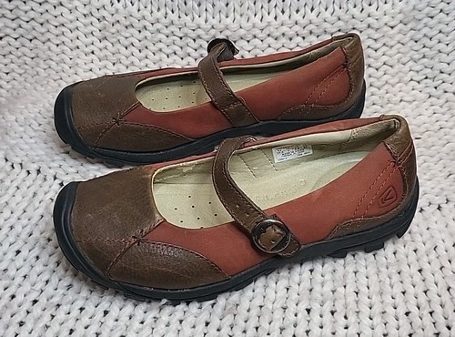 Keen Presidio Mary Jane Flat Shoes Womens US Rust Leather Strap 37.5 EU ...