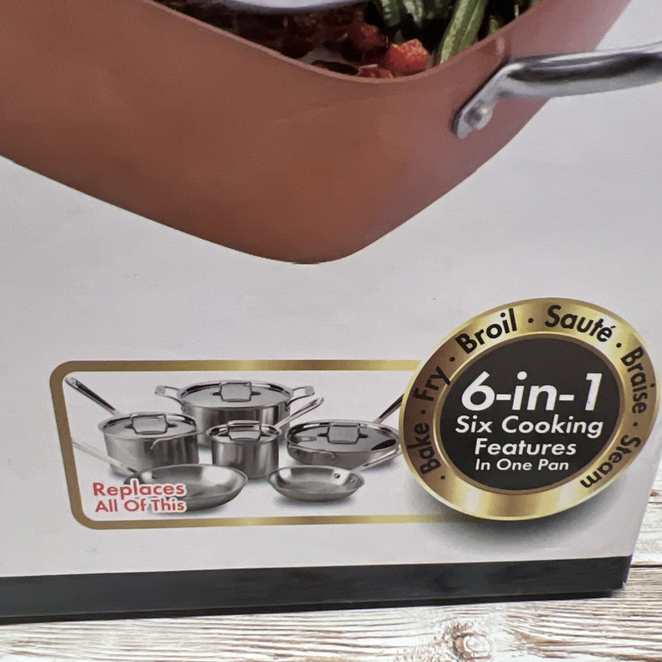 4PCS Frying Pan Four-Piece Set Square Pan Frying Pan Copper Color Non ...