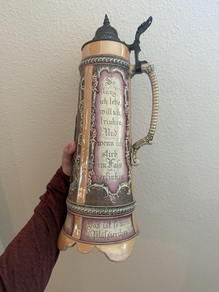 Vintage German 2L Beer Stein, A. Diesinger #503, Hunter w/ Fox | eBay