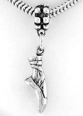 Sterling Silver 3D Ballet Slipper Pointe Shoe Dangle Bead Charm | eBay