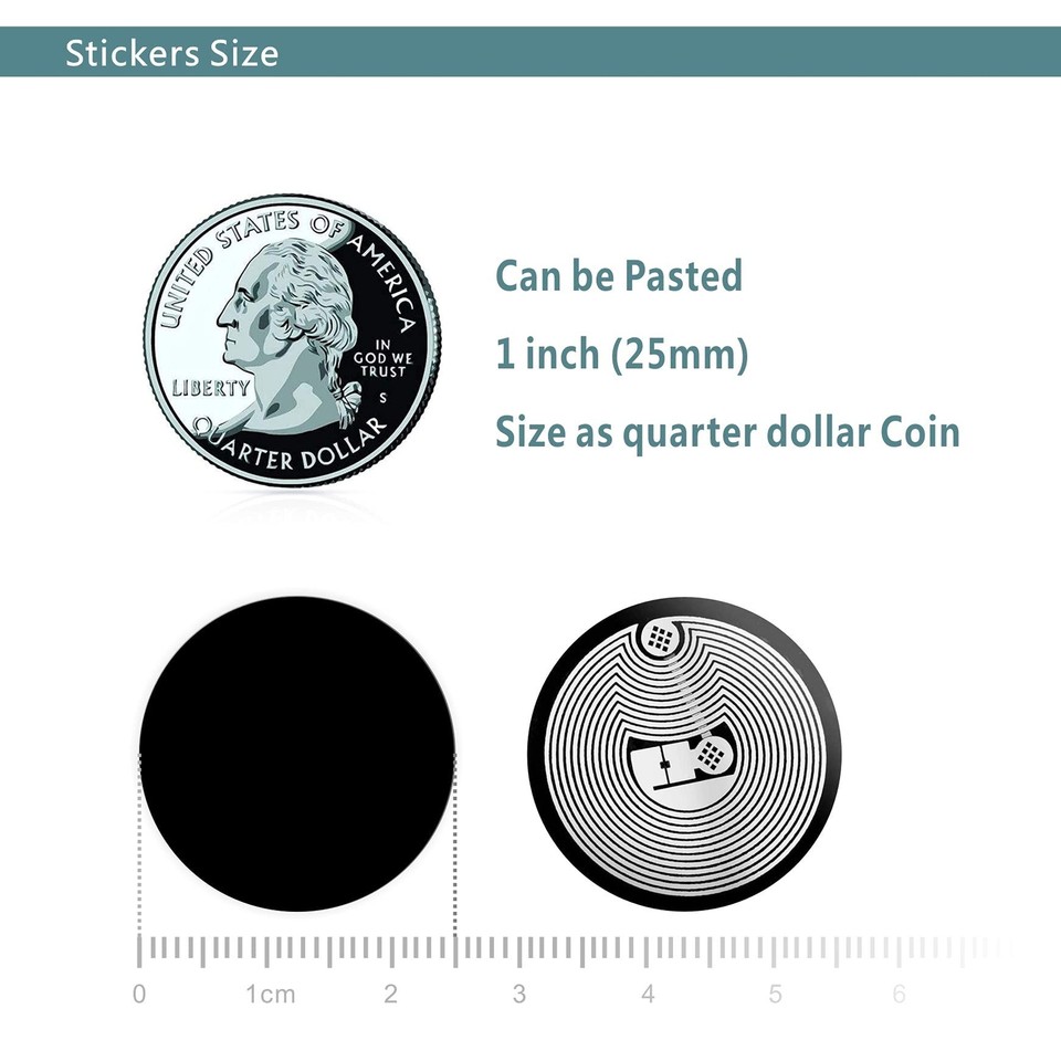 30PCS NFC Tags Android NFC Tags Black Ntag215 Stickers Writable NFC Tag ...