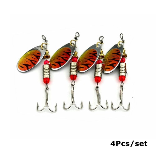 4Pcs/set Trout Small Tiger Spinners Pike Perch Bait Metal Sequin Lure 6 ...