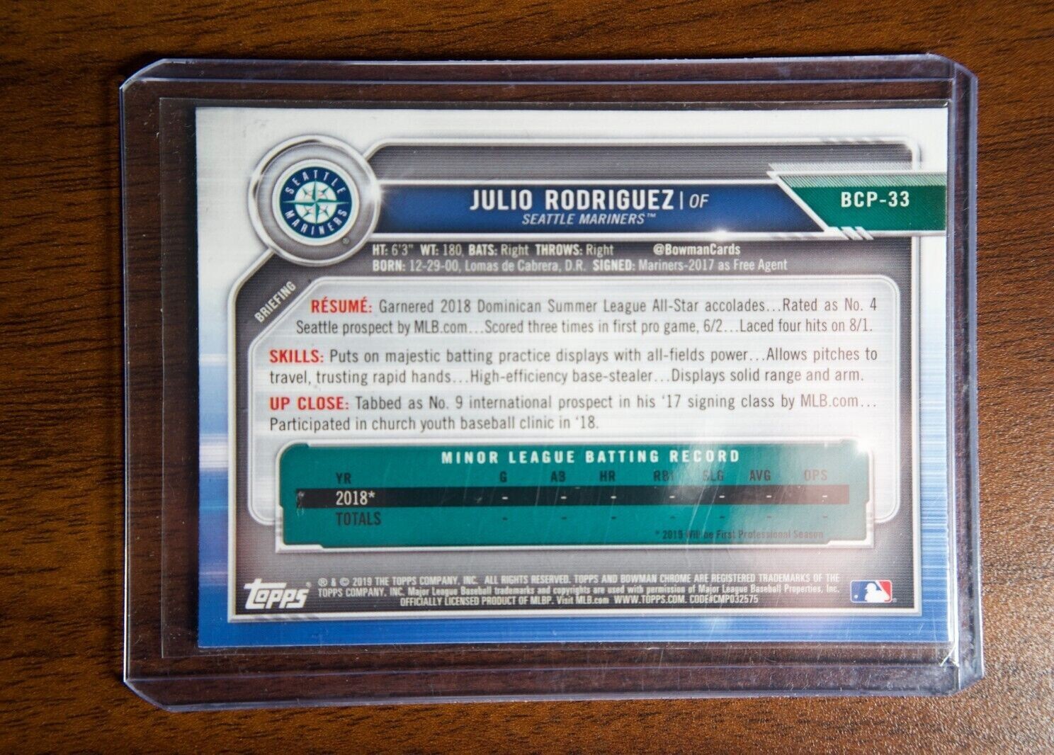 2019 Bowman Chrome Julio Rodriguez Rookie 1st baseball card RC | eBay