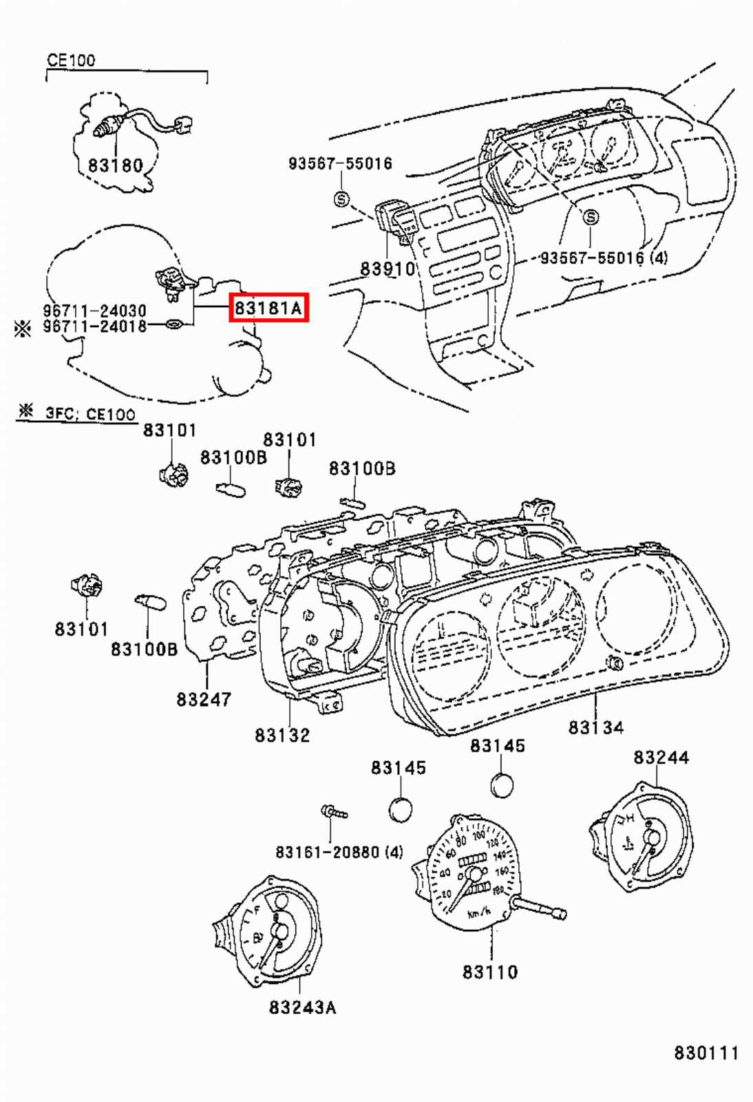 Genuine Yaris NCP131 NCP130 NCP13 NCP12 NCP11 1.3 1.5 Speed Speedometer ...