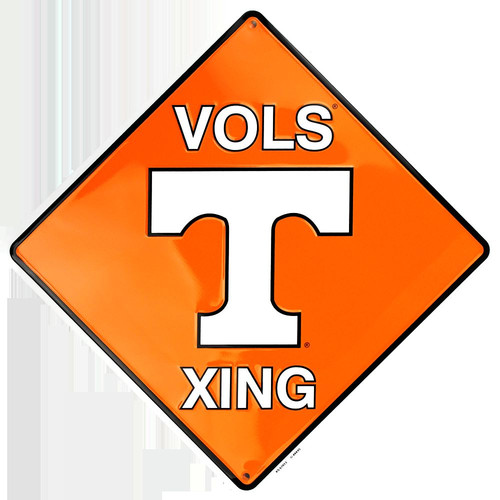 TENNESSEE VOLUNTEERS 12 X 12" EMBOSSED METAL VOLS XING CROSSING SIGN ...
