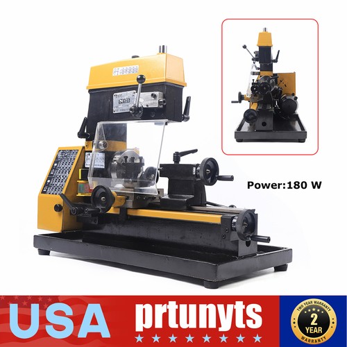 110V 180W Micro 180mm Multi-function Machine Drilling & Milling Lathe ...