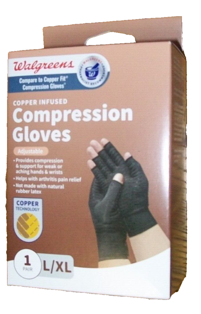 (#171) WALGREENS COMPRESSION GLOVES COPPER INFUSED L/XL | eBay