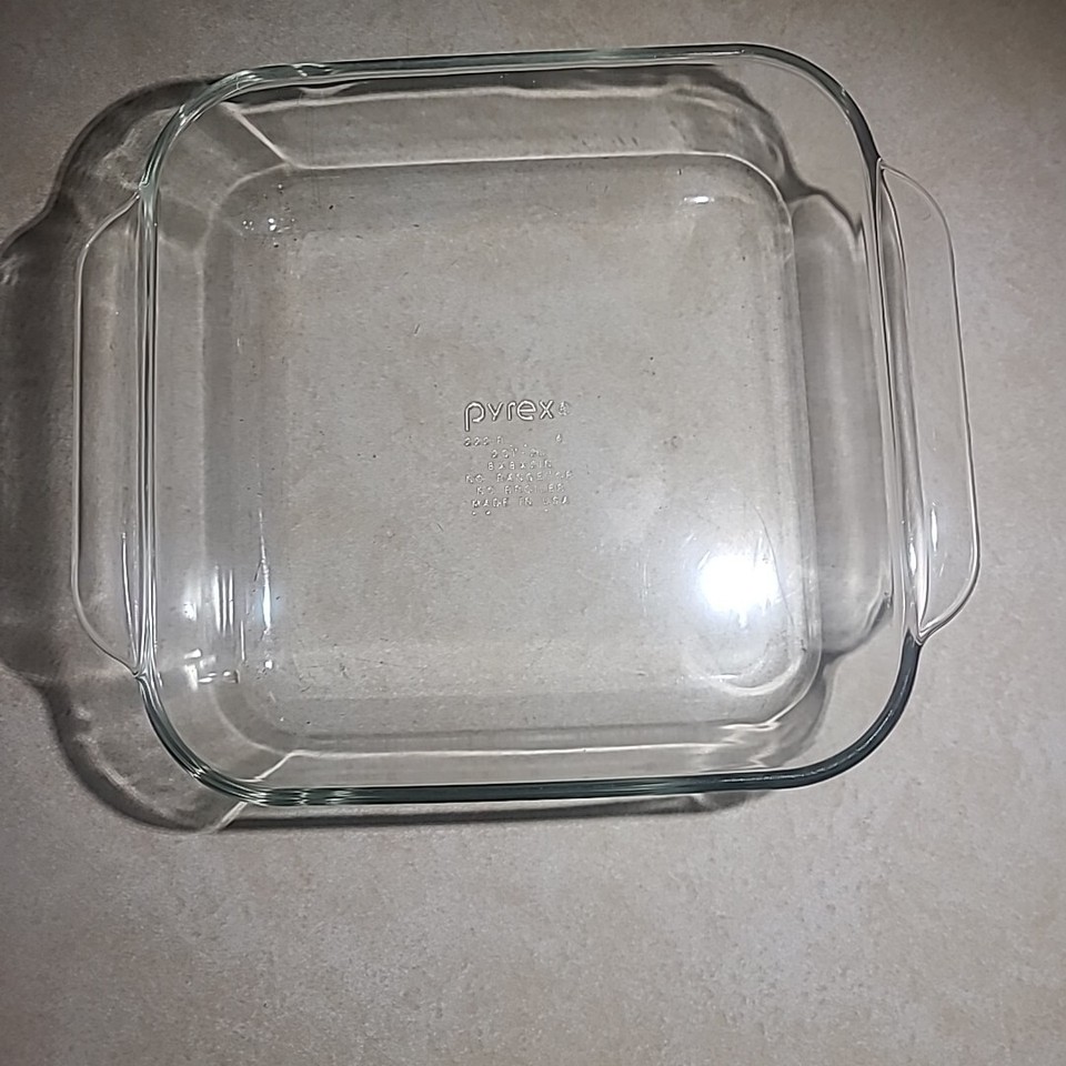 Vintage Pyrex, 2 Quart 222-R Clear 8" x 8" x 2" Square Baking / Cake ...