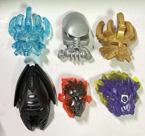 LEGO Bionicle RARE Mask Lot Of 6 - Ekimu Hydraxon Kanohi (6 Holes ...