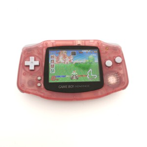 Clear Pink Game Boy Advance GBA Console with iPS Backlight Backlit LCD ...