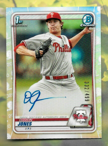 DAMON JONES 2020 BOWMAN CHROME 1ST REFRACTOR AUTOGRAPH AUTO #'D /499 ...