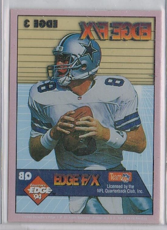 1994 Collector's Edge Edge F/X Gold Sheen/Pink Back #3 Troy Aikman HOF ...