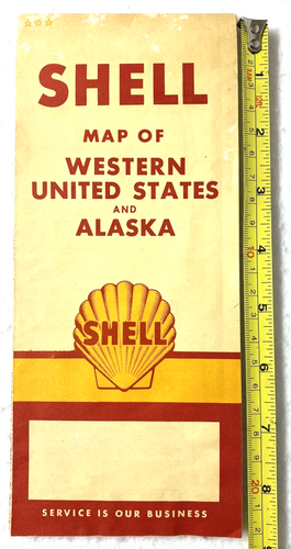 VINTAGE SHELL GAS STATION MAP,ALASKA&WESTERN UNITED STATES,1961,FOLD ...