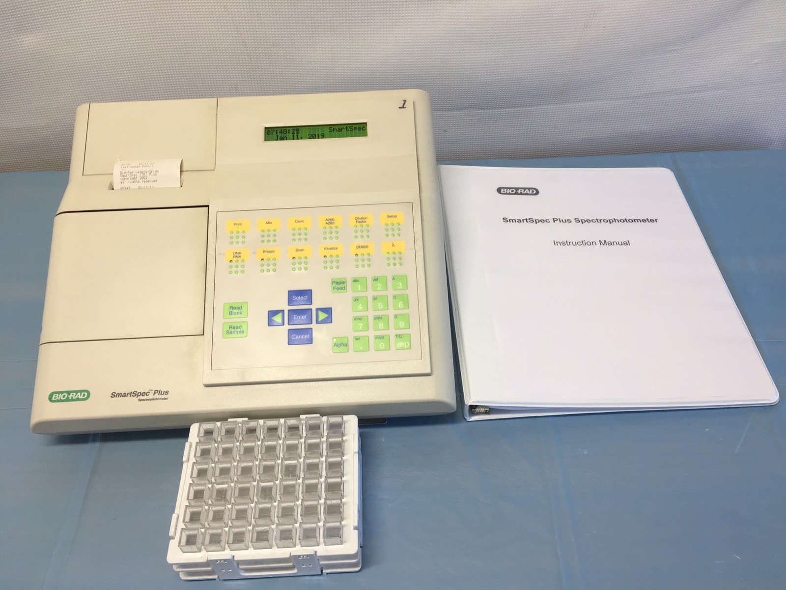 Bio-Rad SmartSpec Plus UV-Vis Spectrophotometer w/manual,cuvette, rack ...